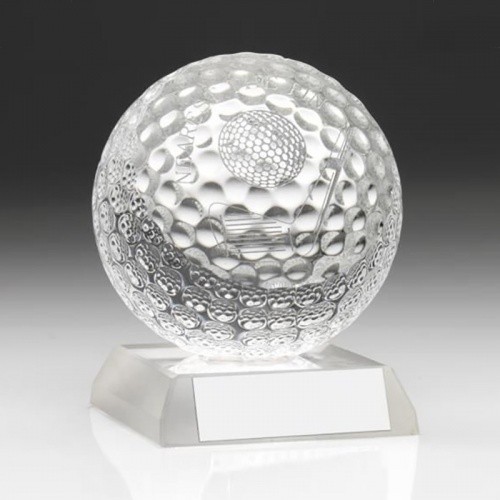 Glass Golf Ball Nearest the Pin Trophy with Custom Engraving - Awards ...