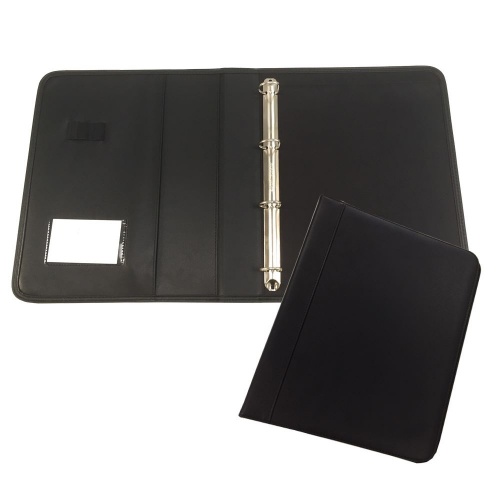 Black Houghton PU Leather A4 Ring Binder - Awards Trophies Supplier