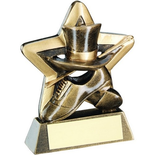 Dancing Shoes Star Trophy with Top Hat & Cane - Awards Trophies Supplier