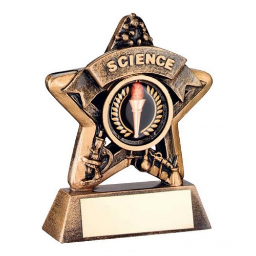 Science Trophy Mini Star in Bronze & Gold - Awards Trophies Supplier