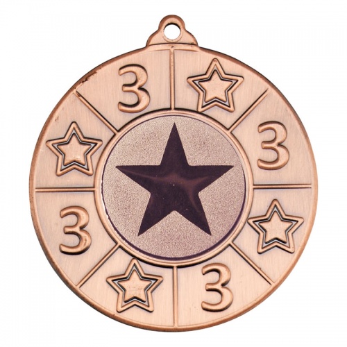 50mm Bronze Number Three Star Medal M93 - Awards Trophies Supplier