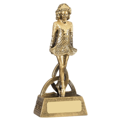 Female Irish Dancer Trophy Gold & Bronze - Awards Trophies Supplier