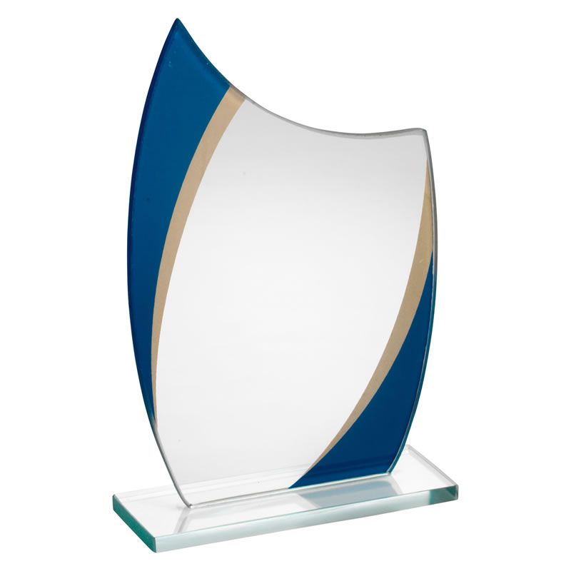Jade, Blue & Gold Glass Plaque BG1 - Awards Trophies Supplier