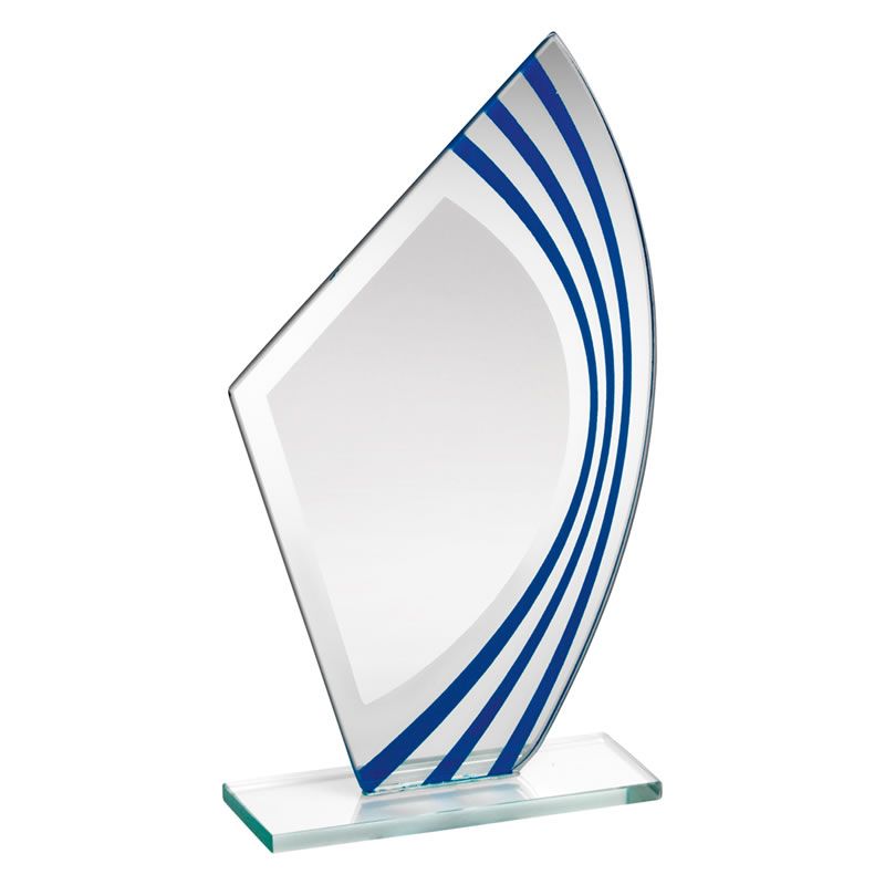 Jade, Blue & Silver Glass Plaque BG2 - Awards Trophies Supplier