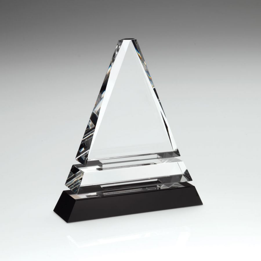 Clear And Black Glass Triangle Award With Custom Engraving Awards Trophies Supplier