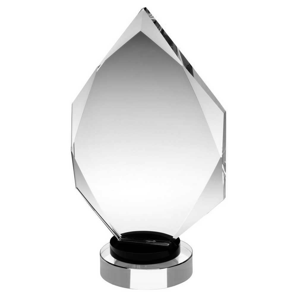 Clear Glass Diamond Plaque on Circular Black & Clear Glass Base ...