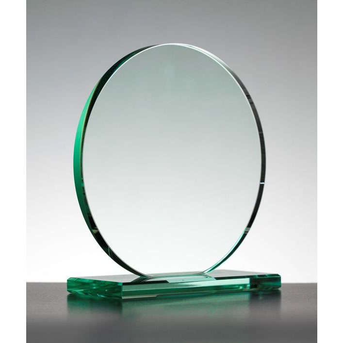 Circular Glass Plaque Award in 10mm Jade Glass, 3 Sizes - Awards ...
