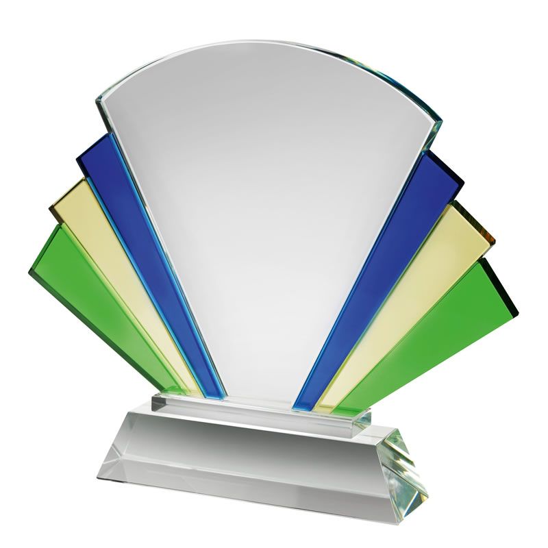 Multicolour Glass Fan Award GLC003 - Awards Trophies Supplier