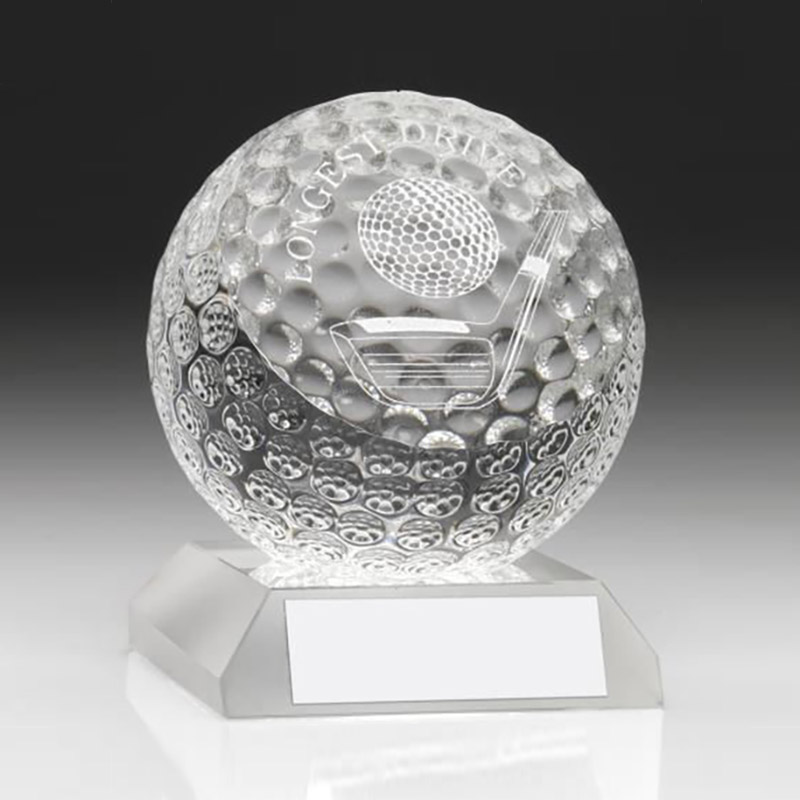 Glass Golf Ball Longest Drive Trophy with Custom Engraving - Awards ...