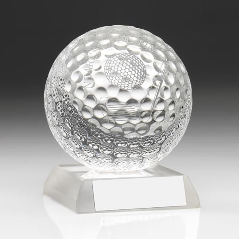 Glass Golf Ball Nearest the Pin Trophy with Custom Engraving - Awards ...