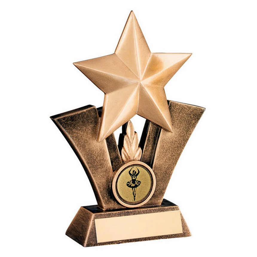 Gold Star Trophy with Ballet Dancer Motif - Awards Trophies Supplier