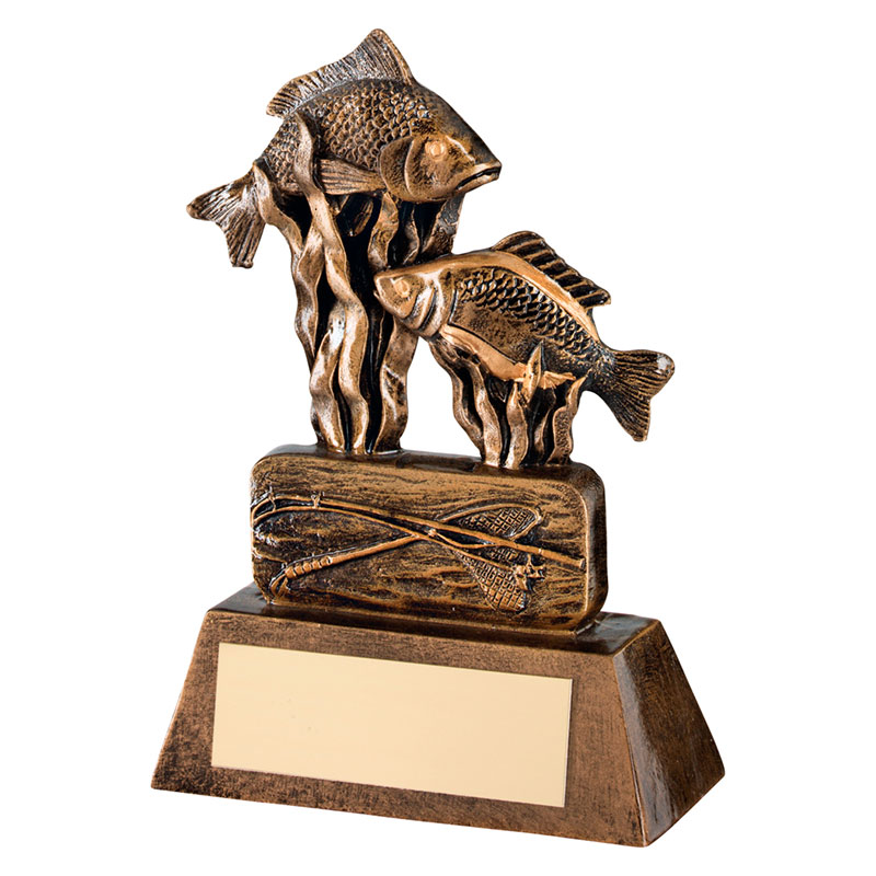 Resin Carp Angling Trophy with Engraving Plaque - Awards Trophies Supplier