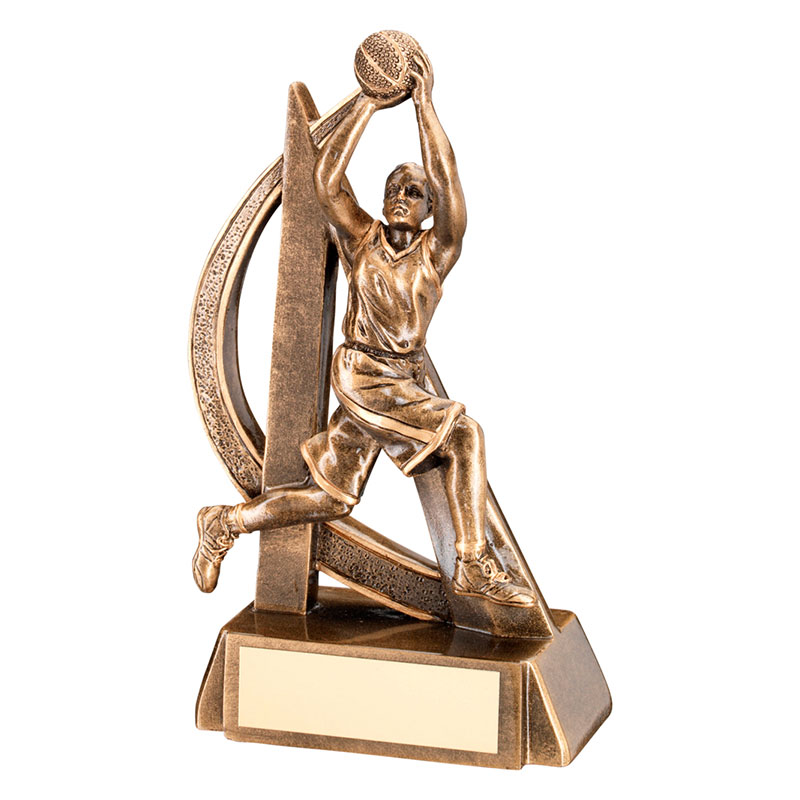 Resin Female Basketball Figure Trophy in Antique Bronze Finish - Awards ...