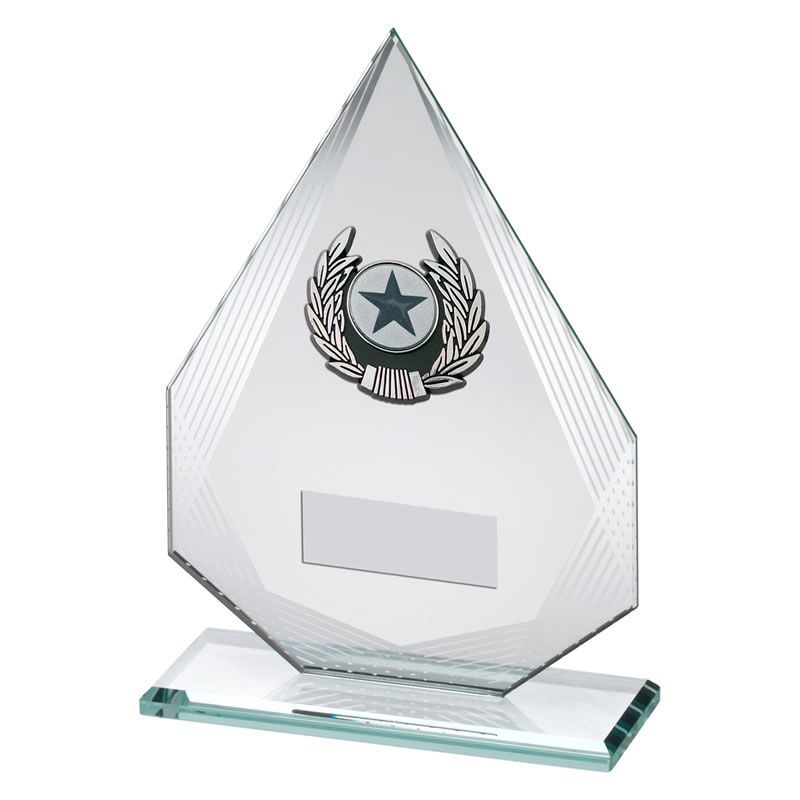 Jade & Silver Glass Plaque TY165 - Awards Trophies Supplier
