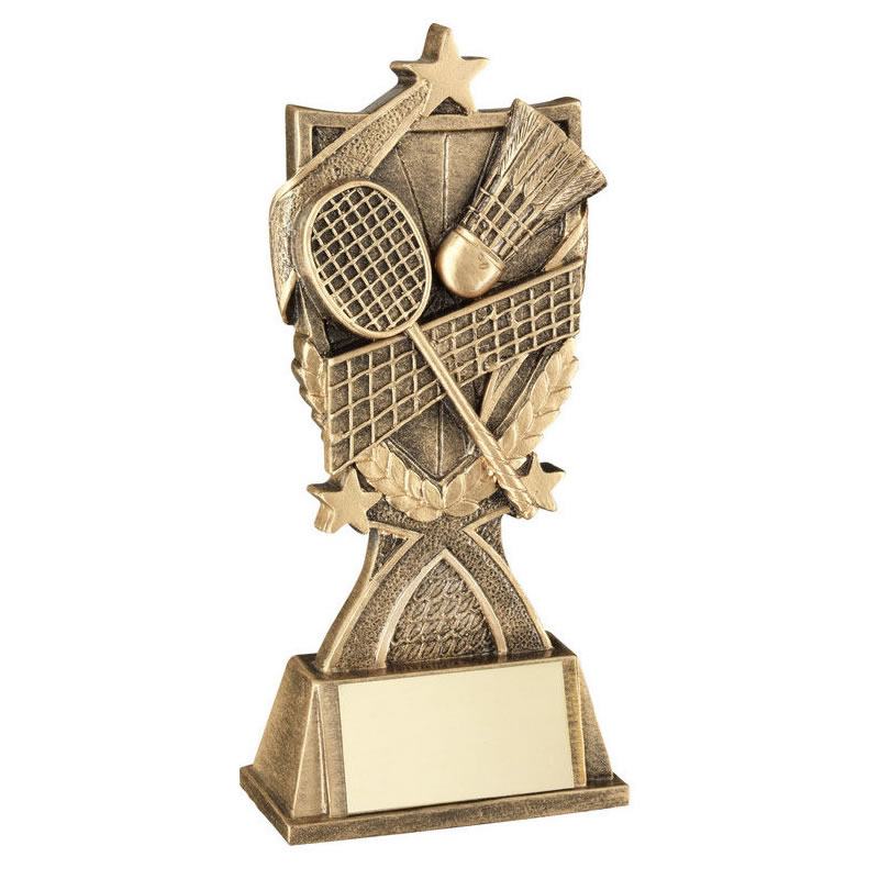 Badminton Trophy 3 Star Wreath in Bronze & Gold - Awards Trophies Supplier