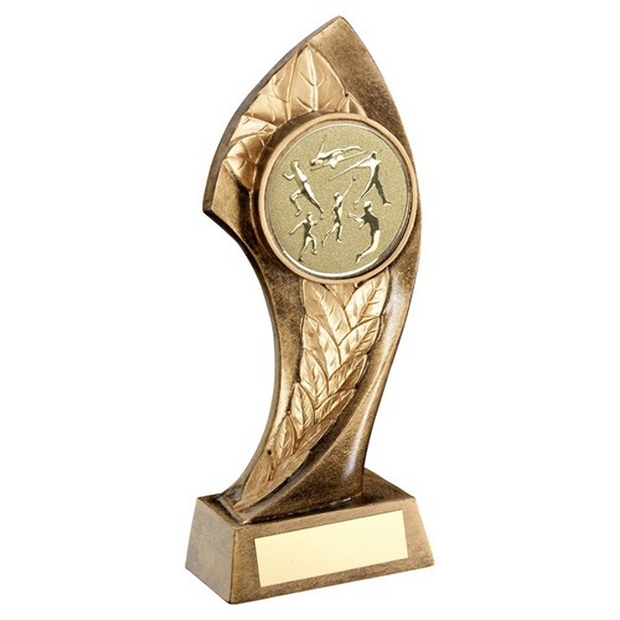 Athletics Twisted Leaf Trophy with Base Plaque - Awards Trophies Supplier
