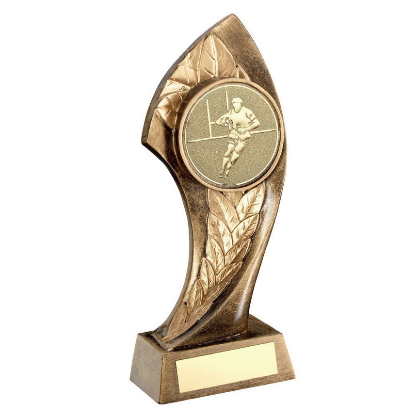 Rugby Gold Twisted Laurel Leaf Trophy - Awards Trophies Supplier