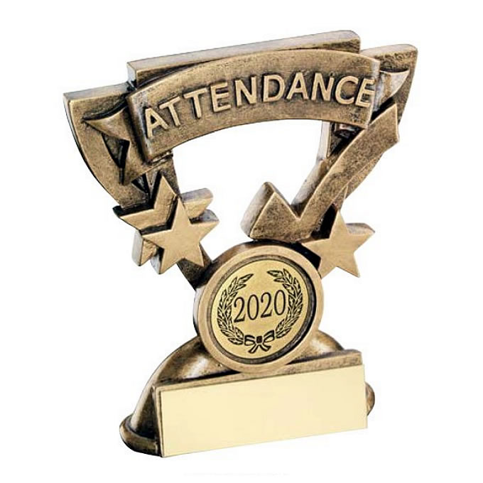 School Attendance Trophy with Base Plaque - Awards Trophies Supplier