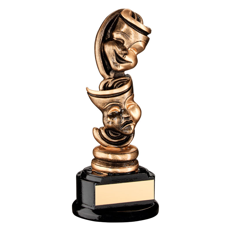 Resin Drama Masks Trophy with Engraving Plaque - Awards Trophies Supplier