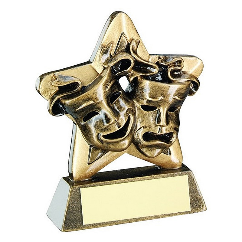 Drama Masks Star Trophy with Base Plaque - Awards Trophies Supplier