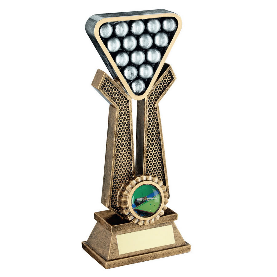 Pool Snooker Rack Trophy with Base Plaque - Awards Trophies Supplier