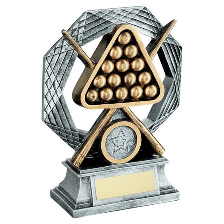 Snooker Pool Octagonal Trophy with Base Plaque - Awards Trophies Supplier