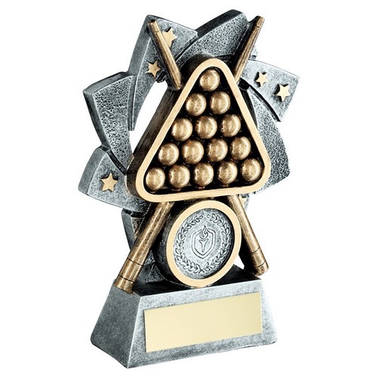 Snooker Pool Star Spiral Trophy with Base Plaque - Awards Trophies Supplier