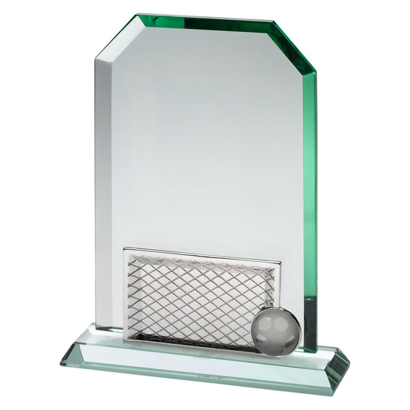 Jade Glass Plaque with Football Goal Award, Presentation Boxed - Awards ...