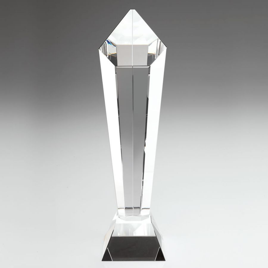 16.75in Premium Clear Glass Column Award - Awards Trophies Supplier