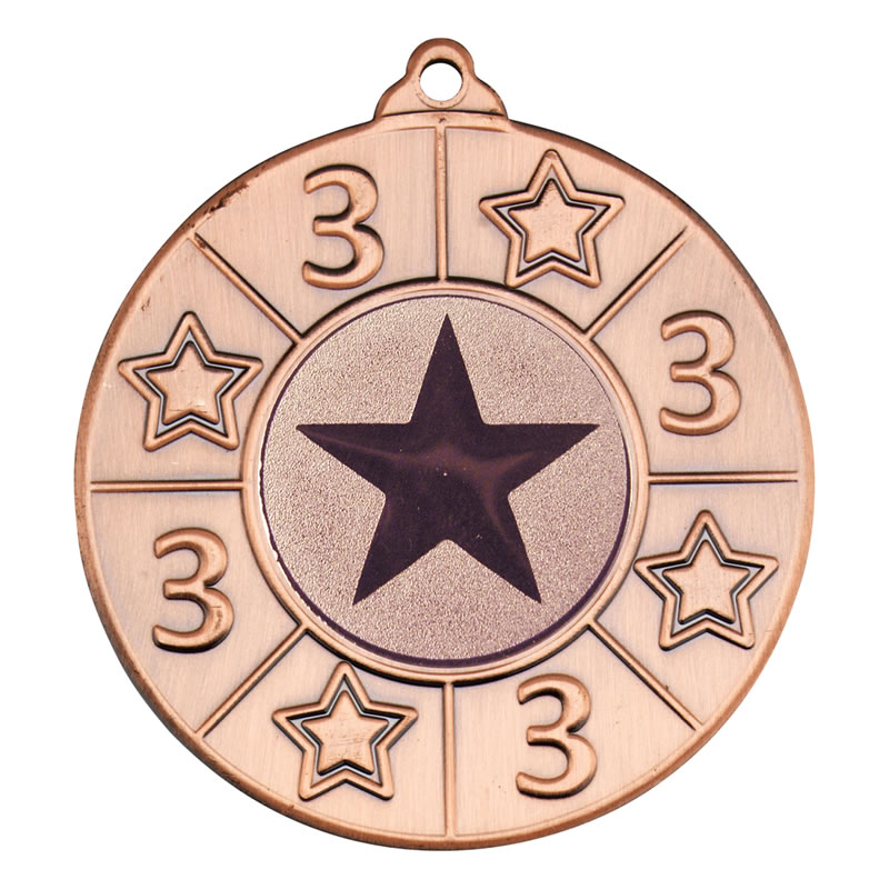50mm Bronze Number Three Star Medal M93 - Awards Trophies Supplier