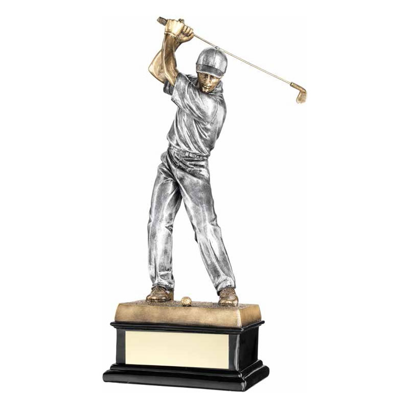 Golfer Figure Trophy in Swing Pose 14in tall - Awards Trophies Supplier