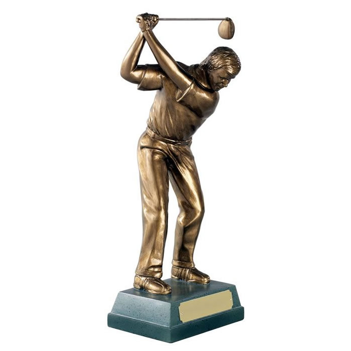 Golf Figure Award in Full Swing Pose - Awards Trophies Supplier