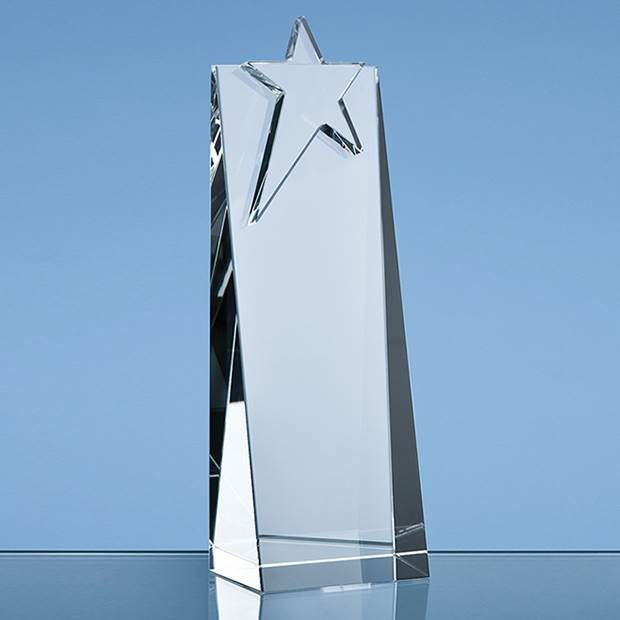 Crystal Wedge Star Award with Custom Engraving, 21cm tall - Awards ...