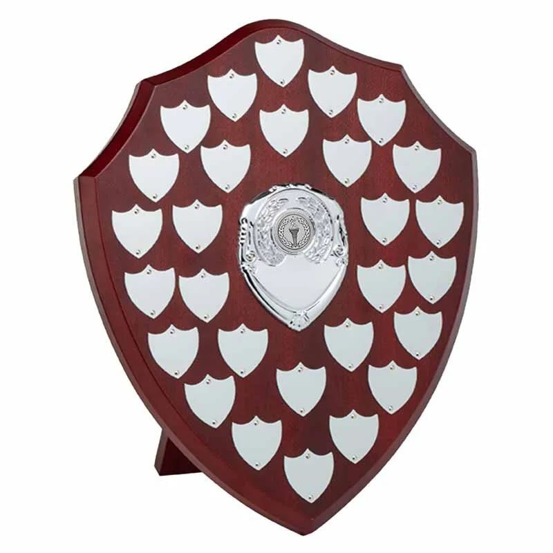 Wooden Awards Shields with 28 Side Shields - Awards Trophies Supplier