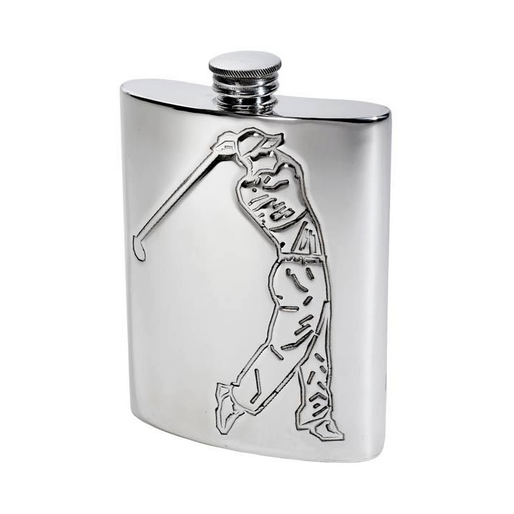 Pewter Golf Flask - Golf Swing - Awards Trophies Supplier
